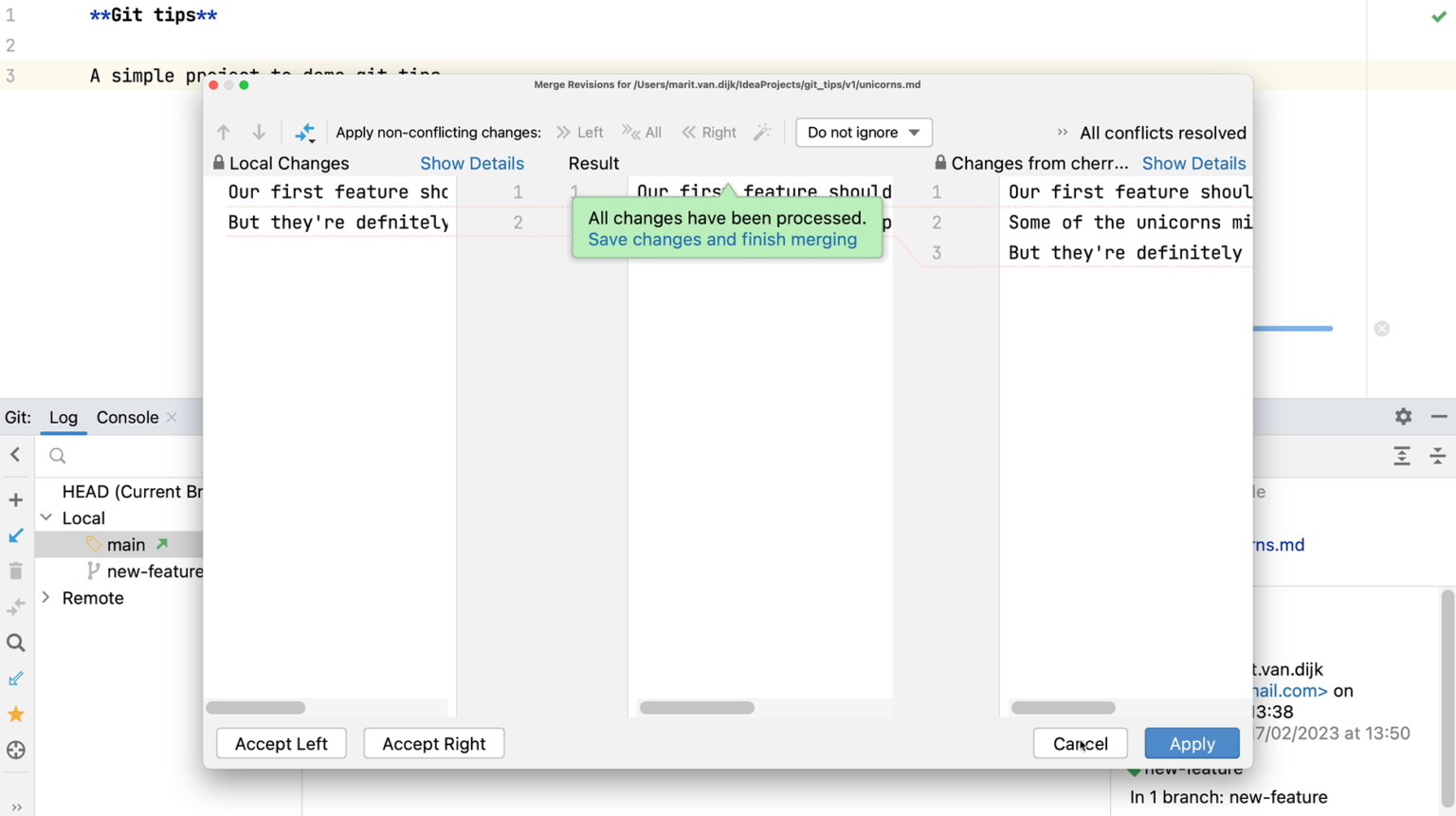 Cherry-pick: Move a commit to a different branch - Marit van Dijk