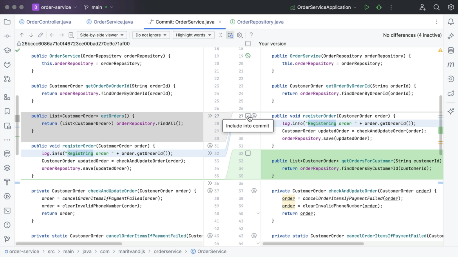 IntelliJ IDEA: Selectively Commit Changes to a File - Marit van Dijk