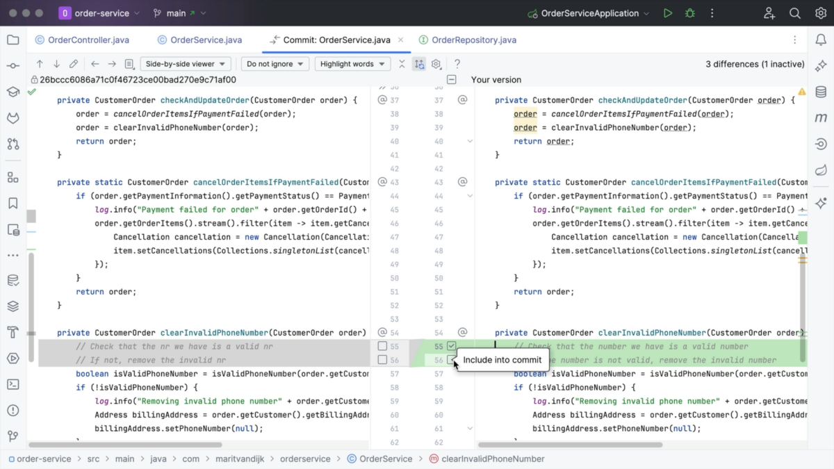 IntelliJ IDEA: Selectively Commit Changes to a File - Marit van Dijk