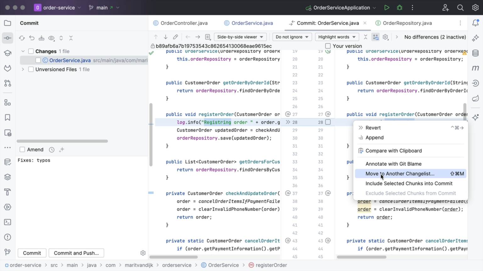 IntelliJ IDEA: Selectively Commit Changes to a File - Marit van Dijk