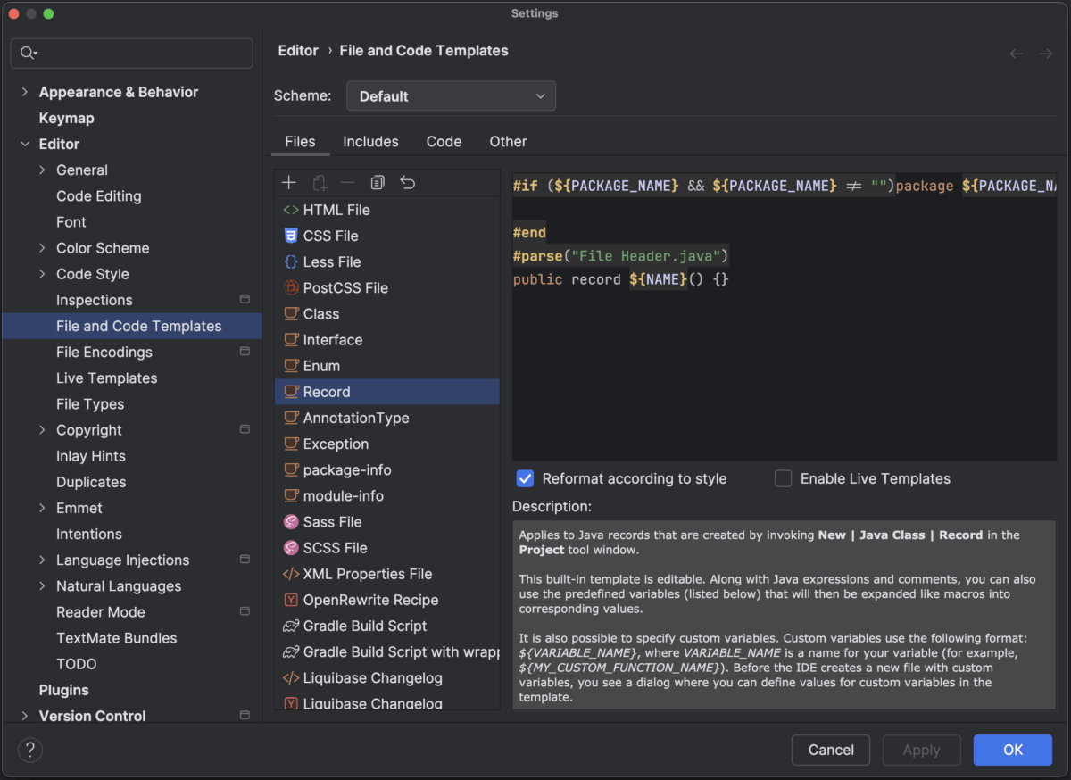 For the record: How to format records in IntelliJ IDEA - Marit van Dijk
